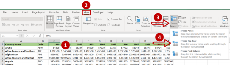How To Anchor A Row In Excel | SpreadCheaters