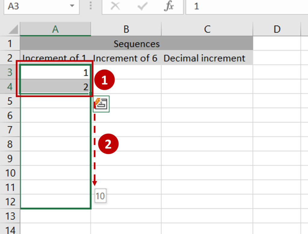 How To Drag Numbers Down In Excel | SpreadCheaters