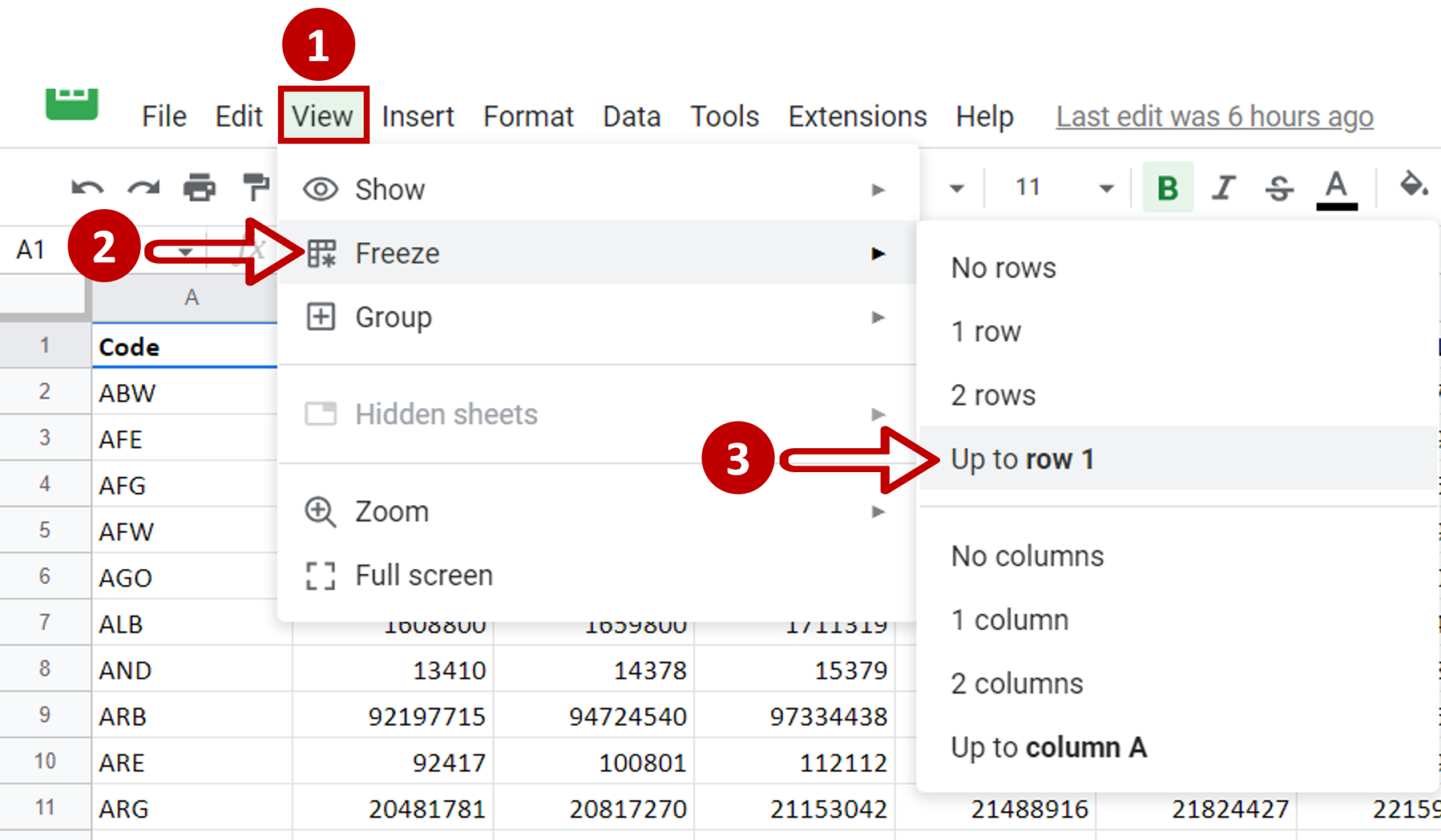 How To Freeze Header In Google Sheets | SpreadCheaters