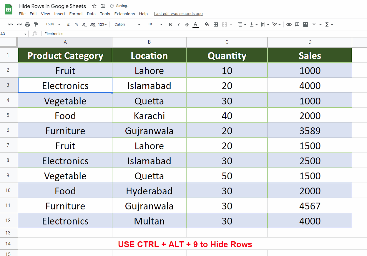 How To Hide Rows In Google Sheets | SpreadCheaters