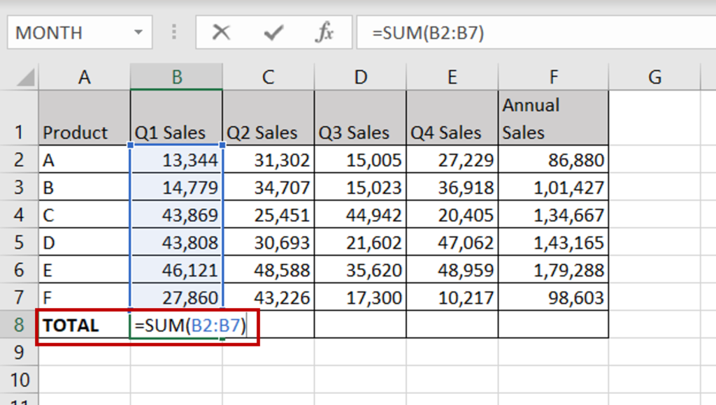 How To Sum Up A Column In Excel | SpreadCheaters