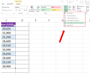 How To Add A Table Column In Excel | SpreadCheaters