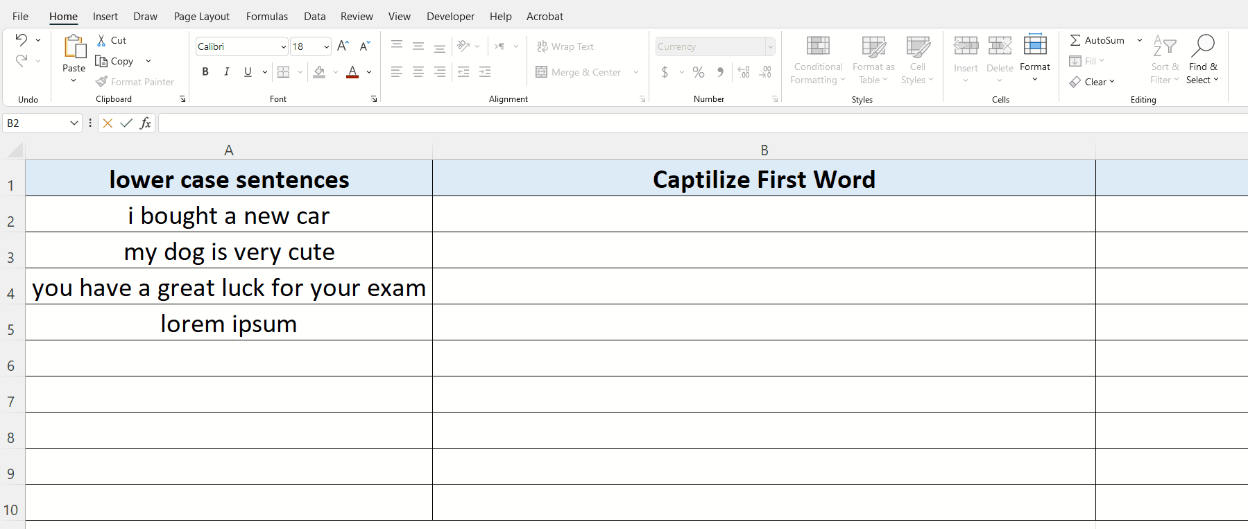 How To Capitalize The First Letter Of Each Word In Excel SpreadCheaters How To Capitalize The First Letter Of Each Word In Excel SpreadCheaters