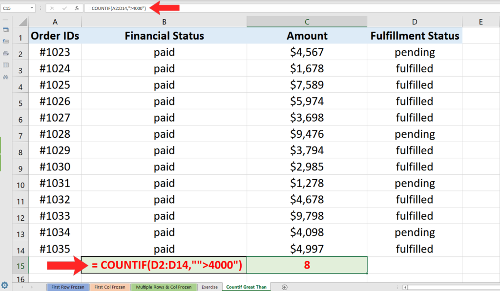 How To Count Cells Greater Than A Particular Value In Excel How To Count Cells Greater Than A Particular Value In Excel