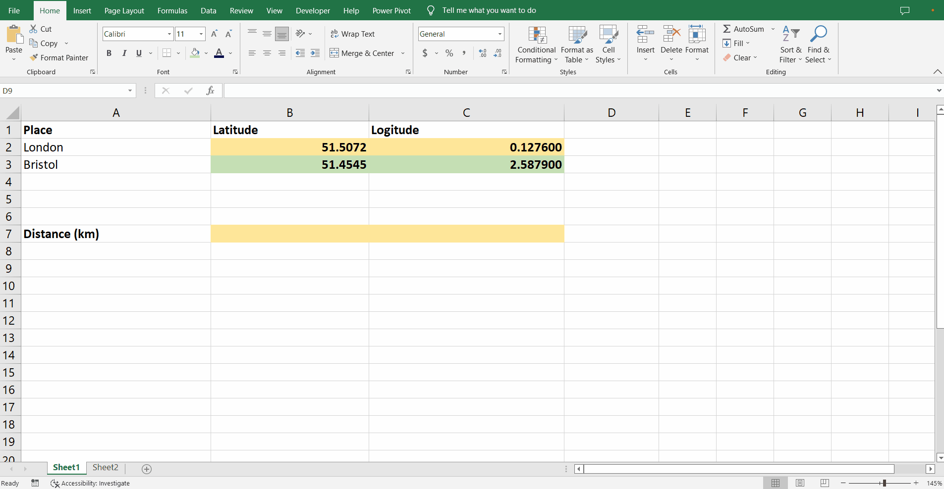 How To Calculate The Distance Between Two Addresses In Excel How To Calculate The Distance Between Two Addresses In Excel