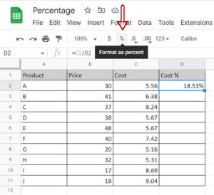 How To Calculate Percentage In Google Sheets | SpreadCheaters