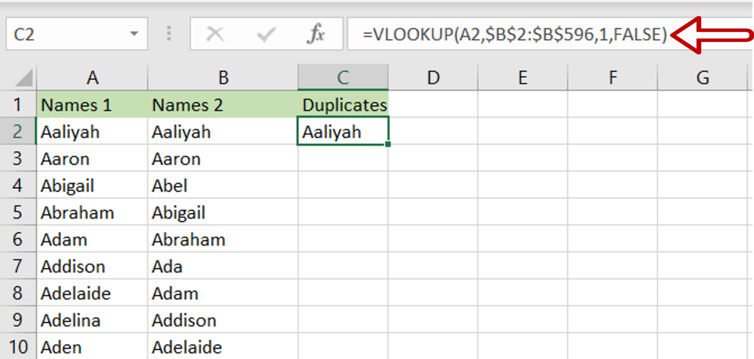 How To Find Duplicate Values In Excel Using Vlookup | SpreadCheaters