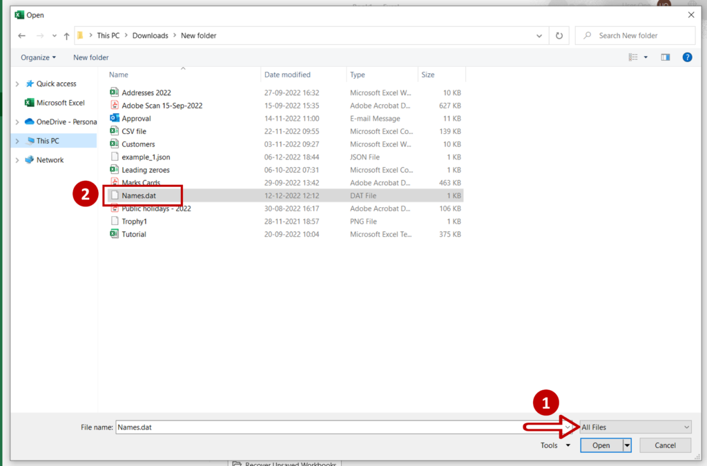 How To Open A .dat File In Excel | SpreadCheaters