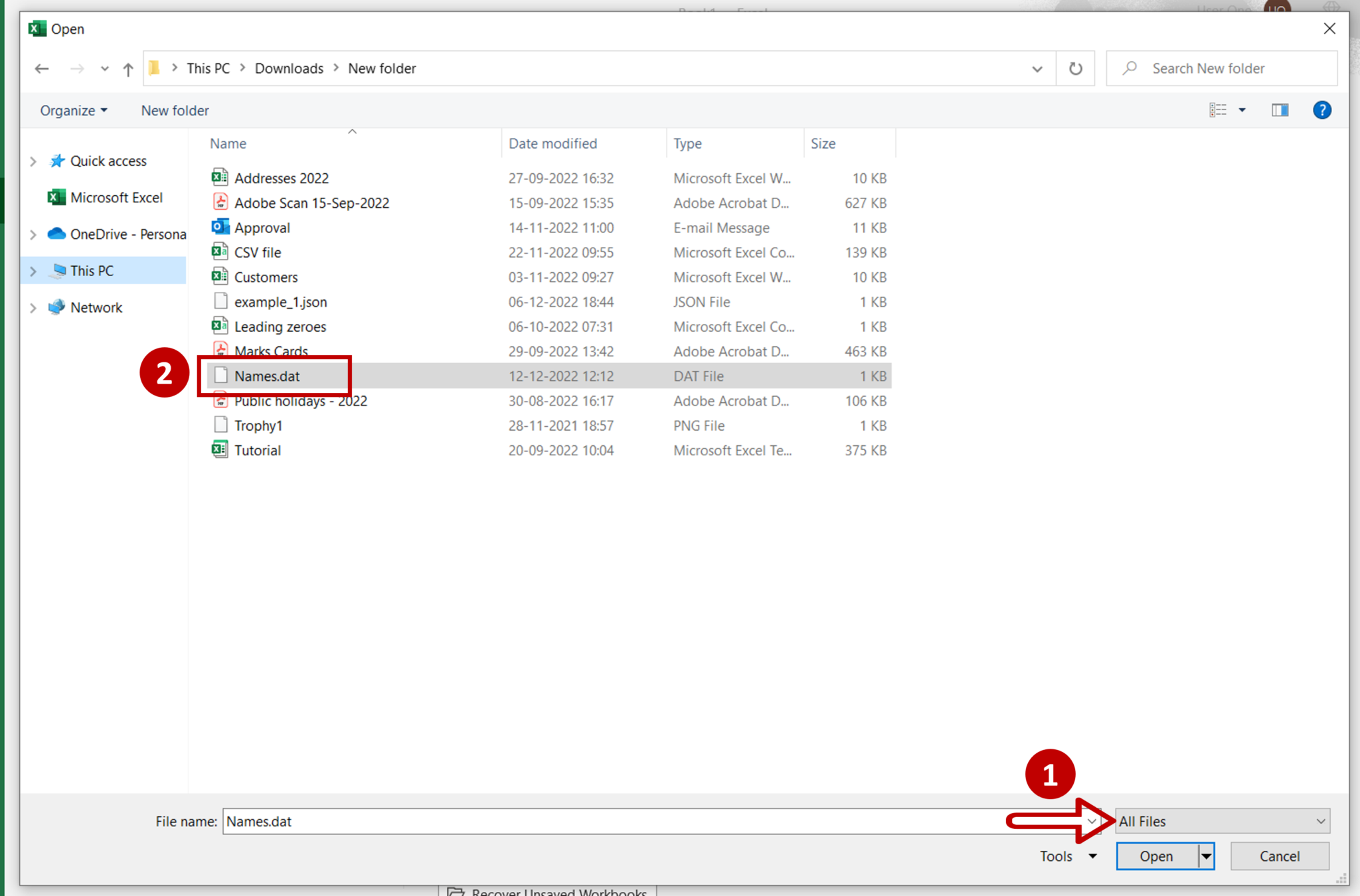 How To Open A .dat File In Excel | SpreadCheaters