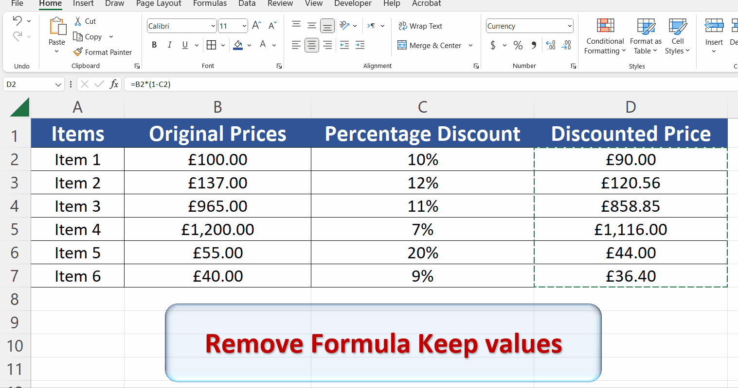 How To Remove Formulas And Keep Values In Excel | SpreadCheaters