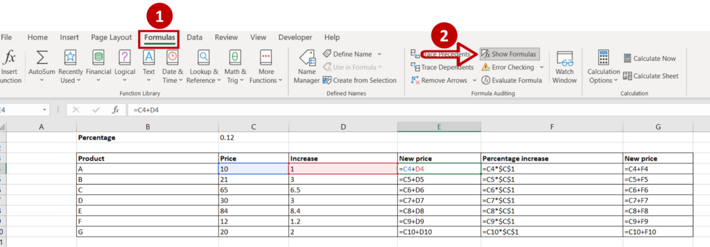 How To Show Formulas In Excel | SpreadCheaters