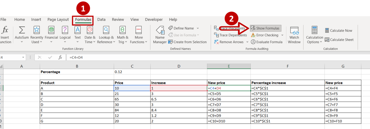 How To Show Formulas In Excel | SpreadCheaters