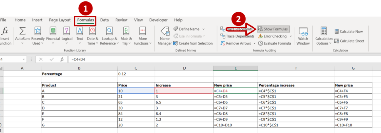 How To Show Formulas In Excel | SpreadCheaters