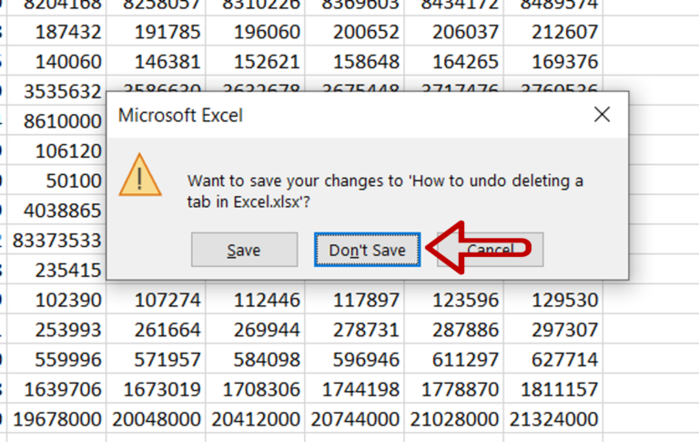 How To Undo Deleting A Tab In Excel | SpreadCheaters