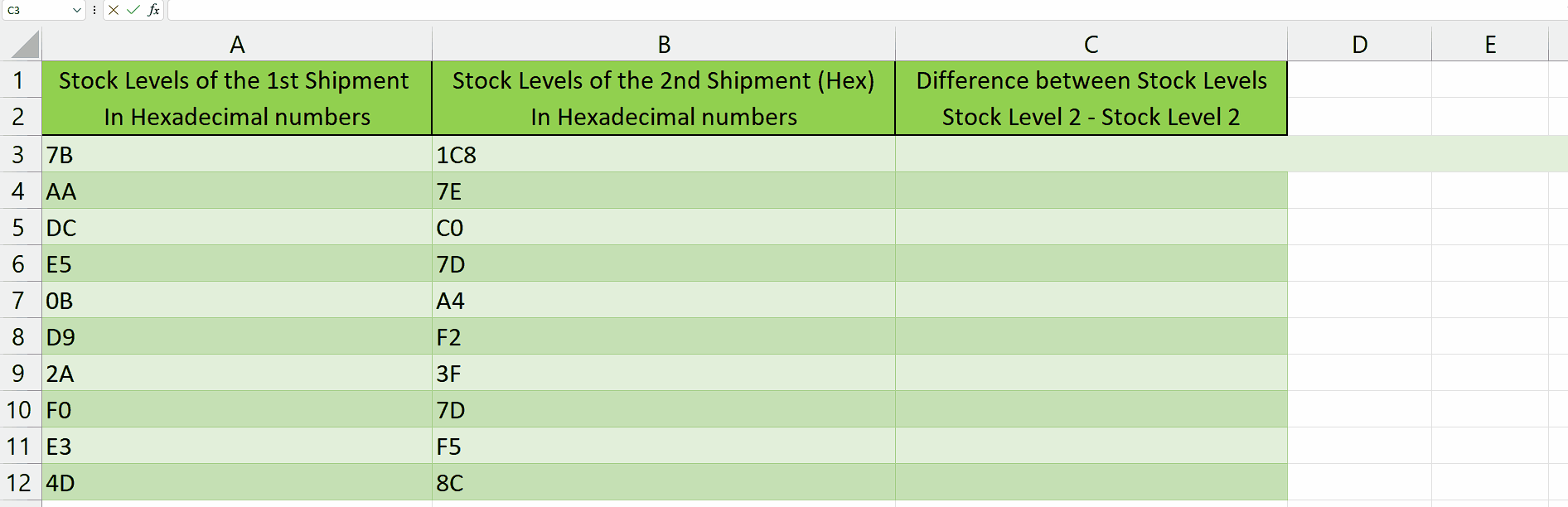 How To Subtract Hex Numbers In Excel | SpreadCheaters