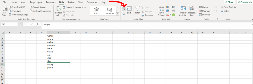 How To Alphabetize On Excel | SpreadCheaters