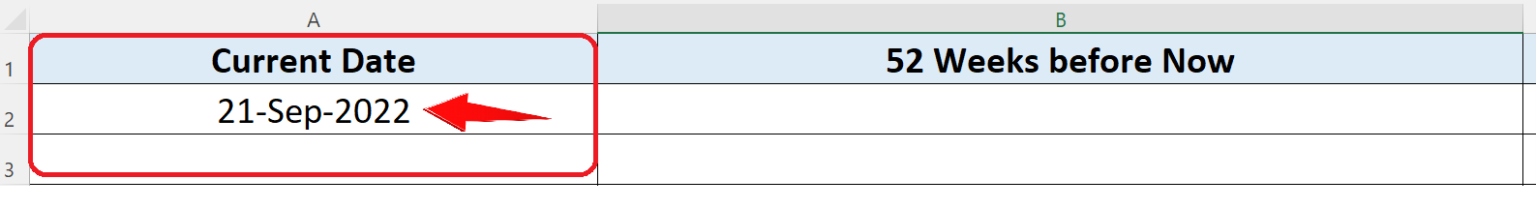 How To Calculate The Date Of 52 Weeks Ago (one Year) From Now In Excel ...