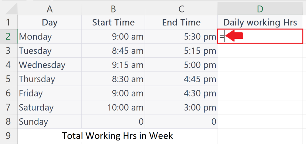 How To Calculate Total Hours Worked In A Week In Microsoft Excel Spreadcheaters