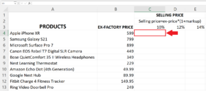 How To Implement Markup Formula In Microsoft Excel | SpreadCheaters
