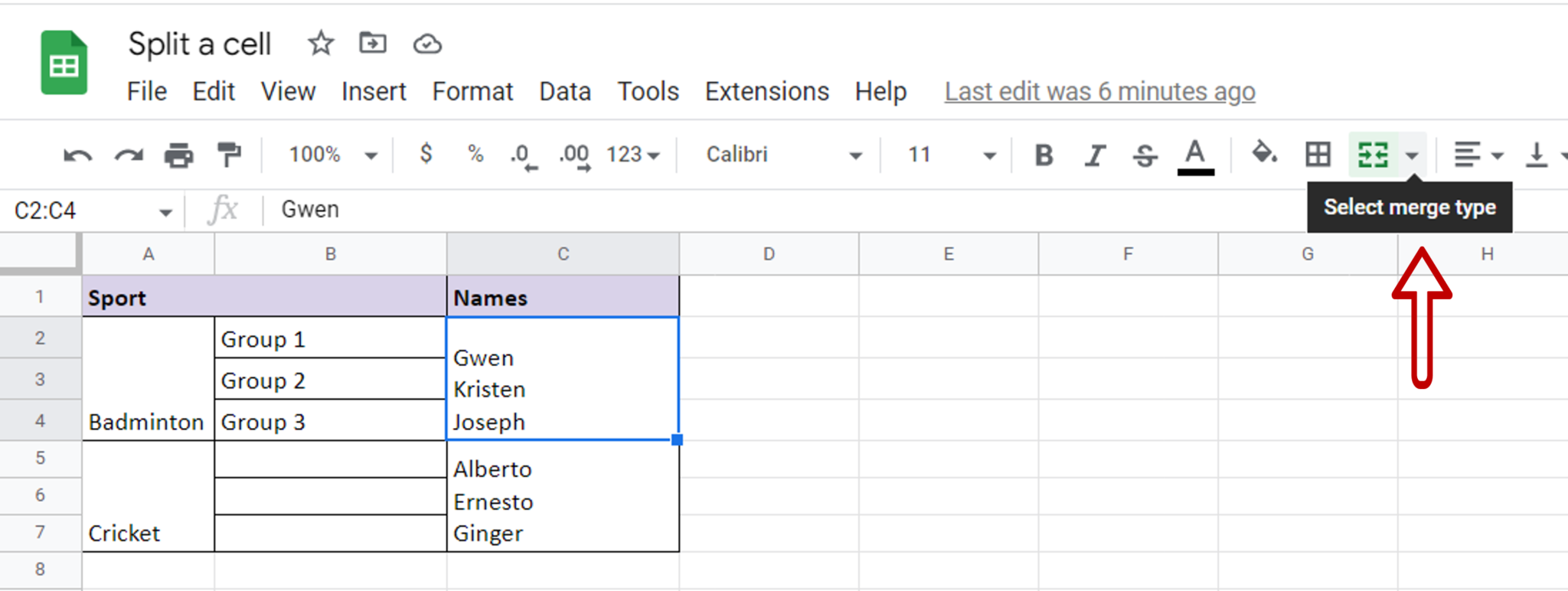 How To Split A Cell Horizontally In Google Sheets | SpreadCheaters