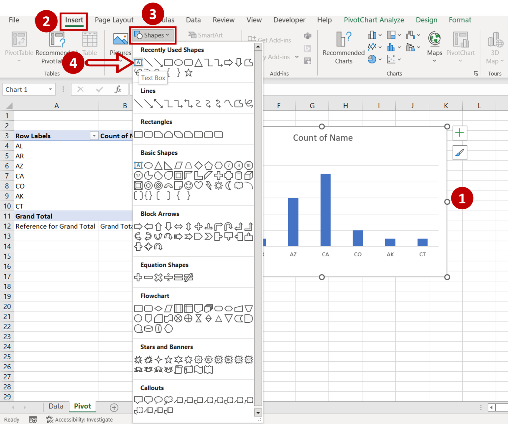 How To Add A Grand Total To A Pivot Chart In Excel | Spreadcheaters