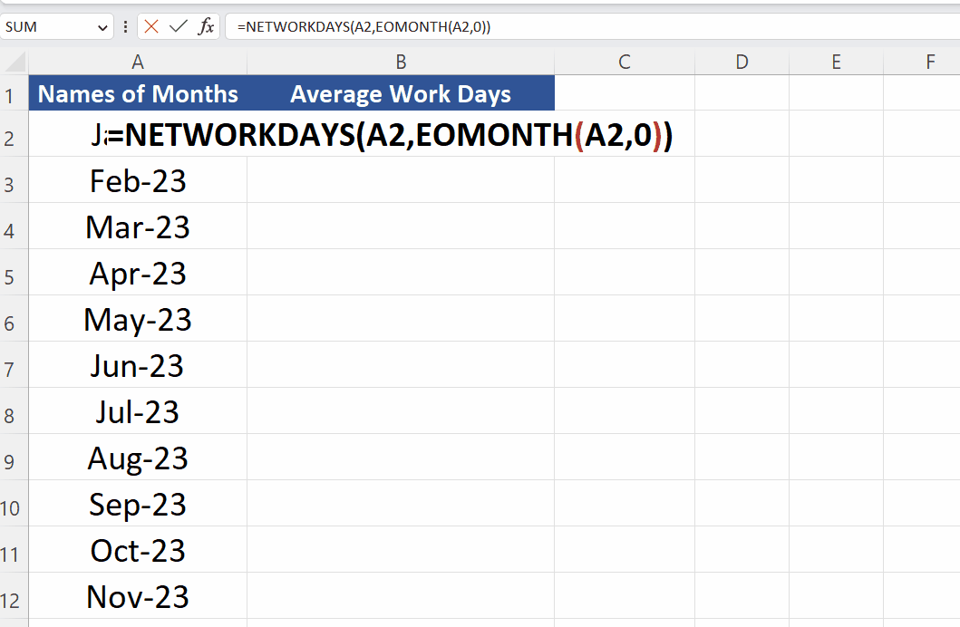How To Calculate Average Weekdays Of A Month In Excel | SpreadCheaters