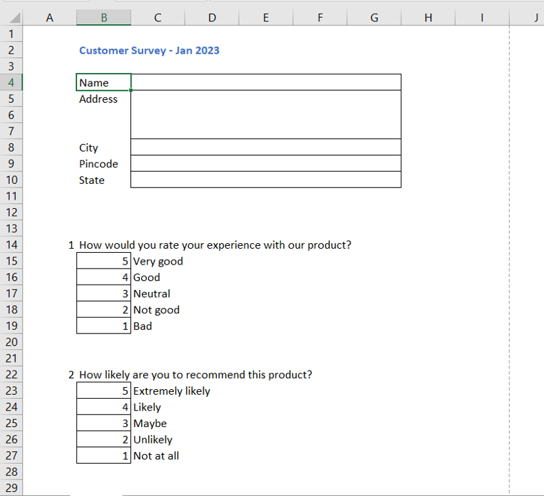 How To Create A Printable Form In Excel | Spreadcheaters