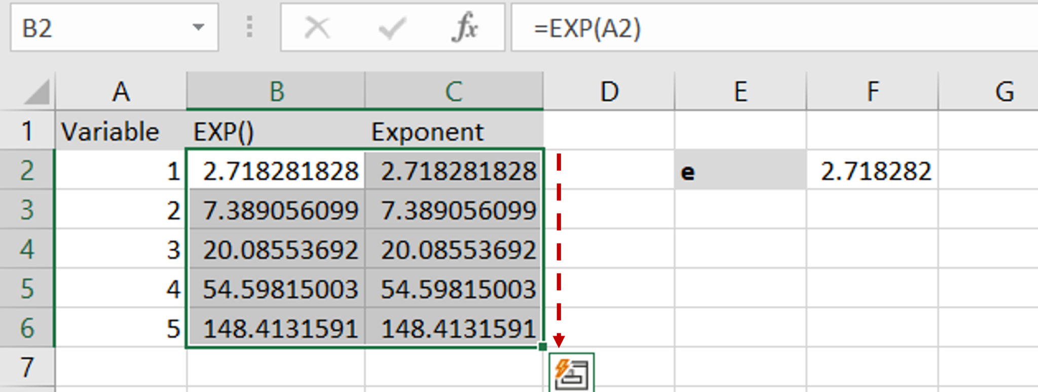How To Do E^x In Excel | SpreadCheaters