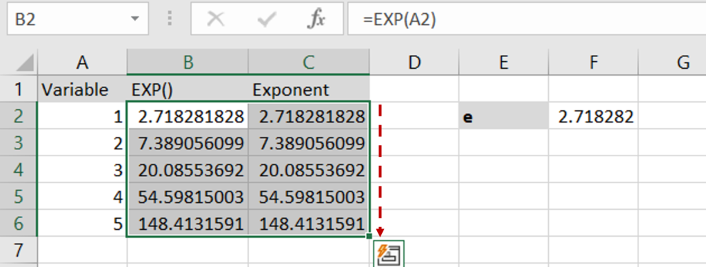 How to get e in Excel - SpreadCheaters