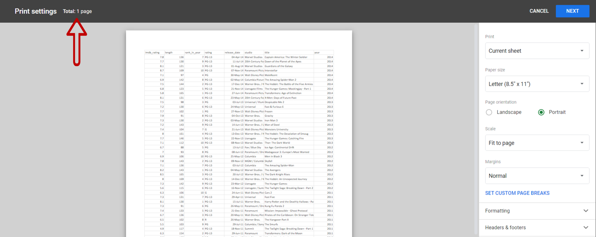How To Print Google Sheets On One Page | SpreadCheaters