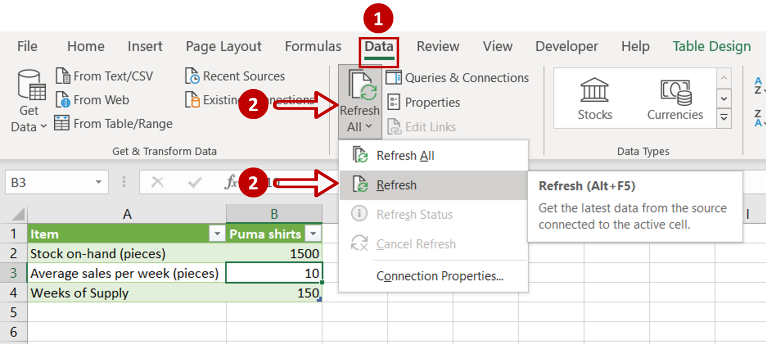 How To Refresh Data In Excel | SpreadCheaters