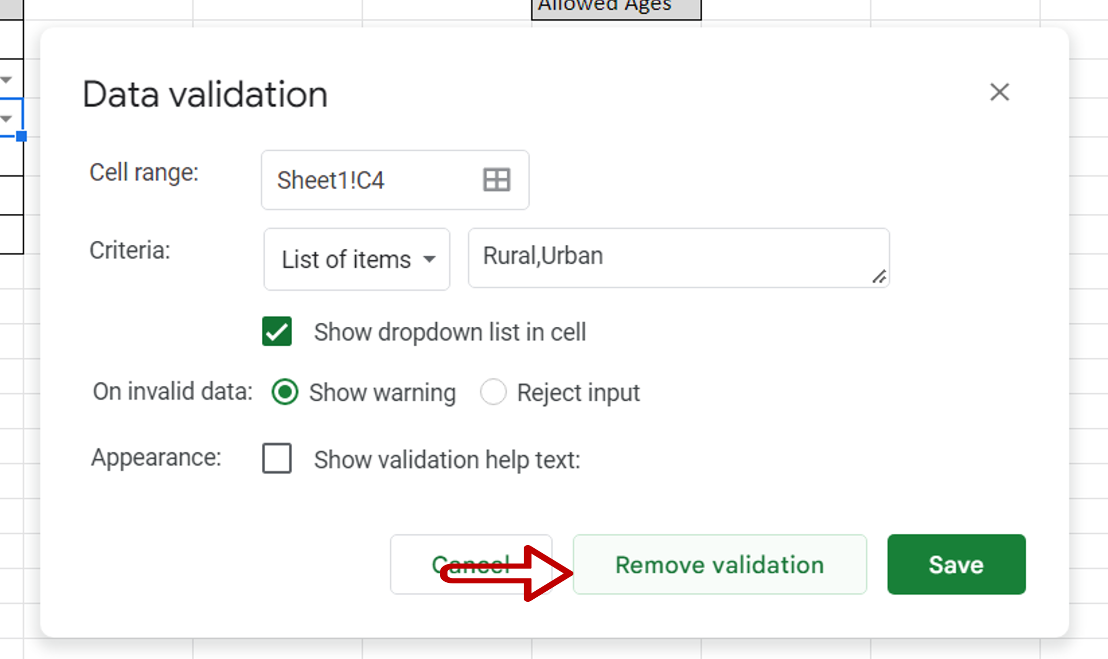 How To Remove Drop-down List In Google Sheets | SpreadCheaters