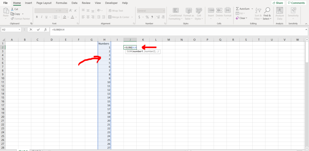 How To Add All The Numbers In A Column In Excel | SpreadCheaters