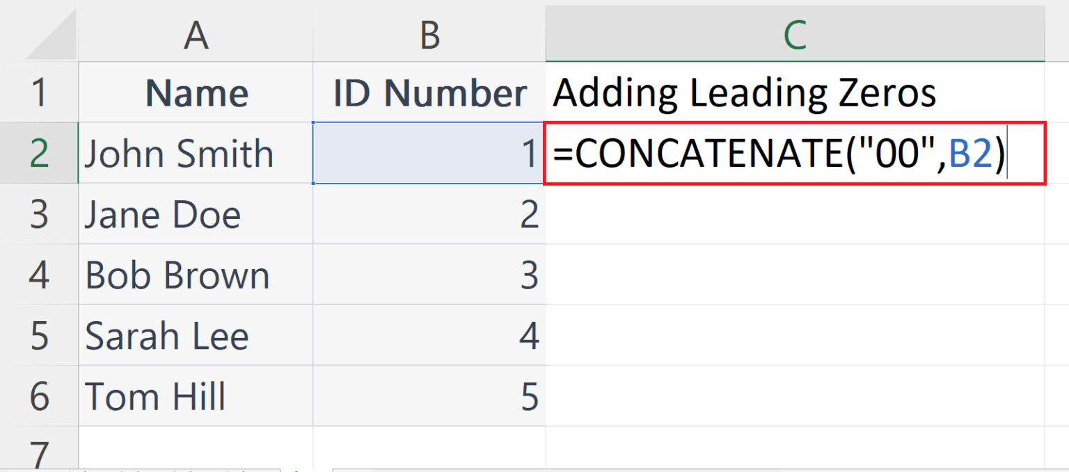 How To Add Leading Zeros In Microsoft Excel Using CONCATENATE Function ...