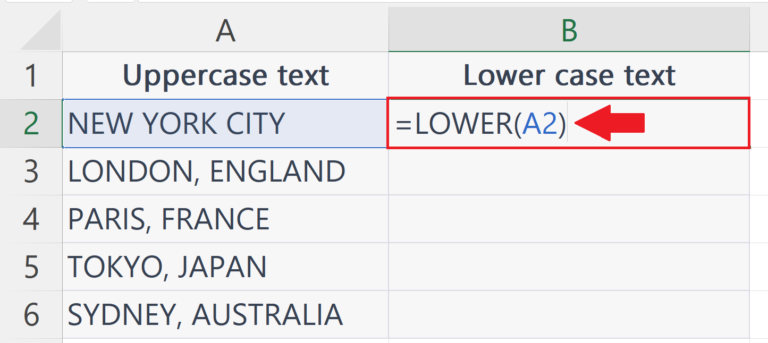 How To Convert Text From Uppercase To Lowercase In Microsoft Excel ...