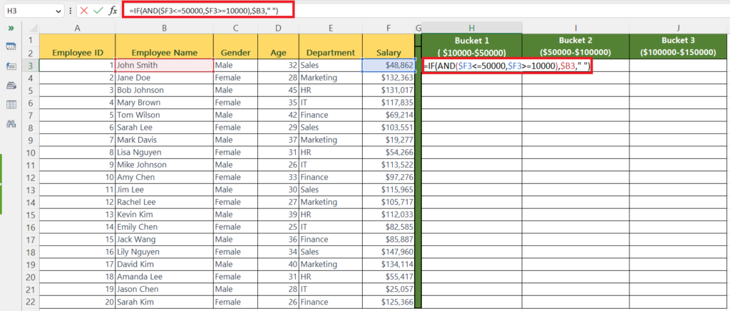 How To Create Buckets In Microsoft Excel | SpreadCheaters How To Create Buckets In Microsoft Excel | SpreadCheaters