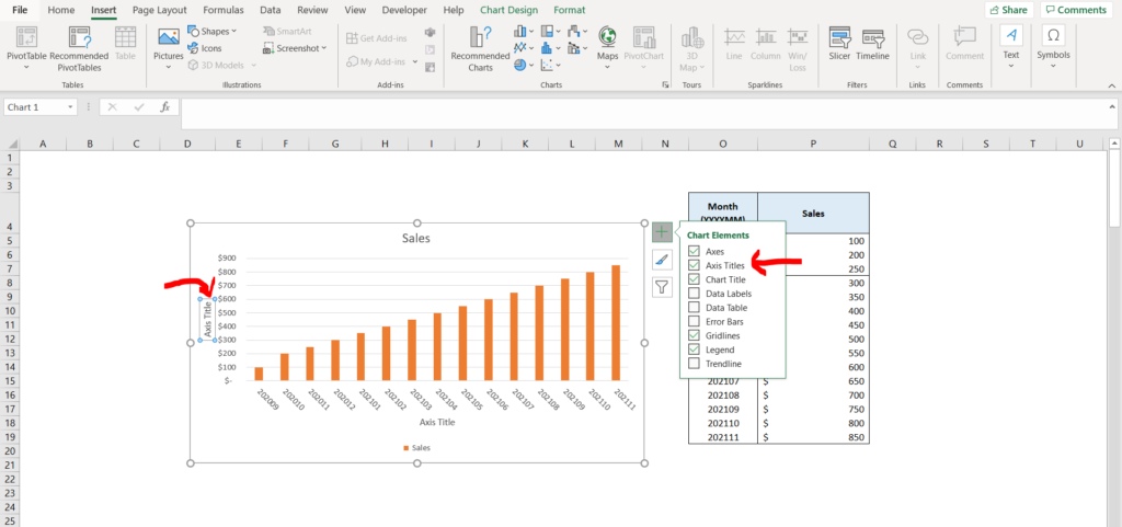 How To Insert Axis Titles In Excel | Spreadcheaters