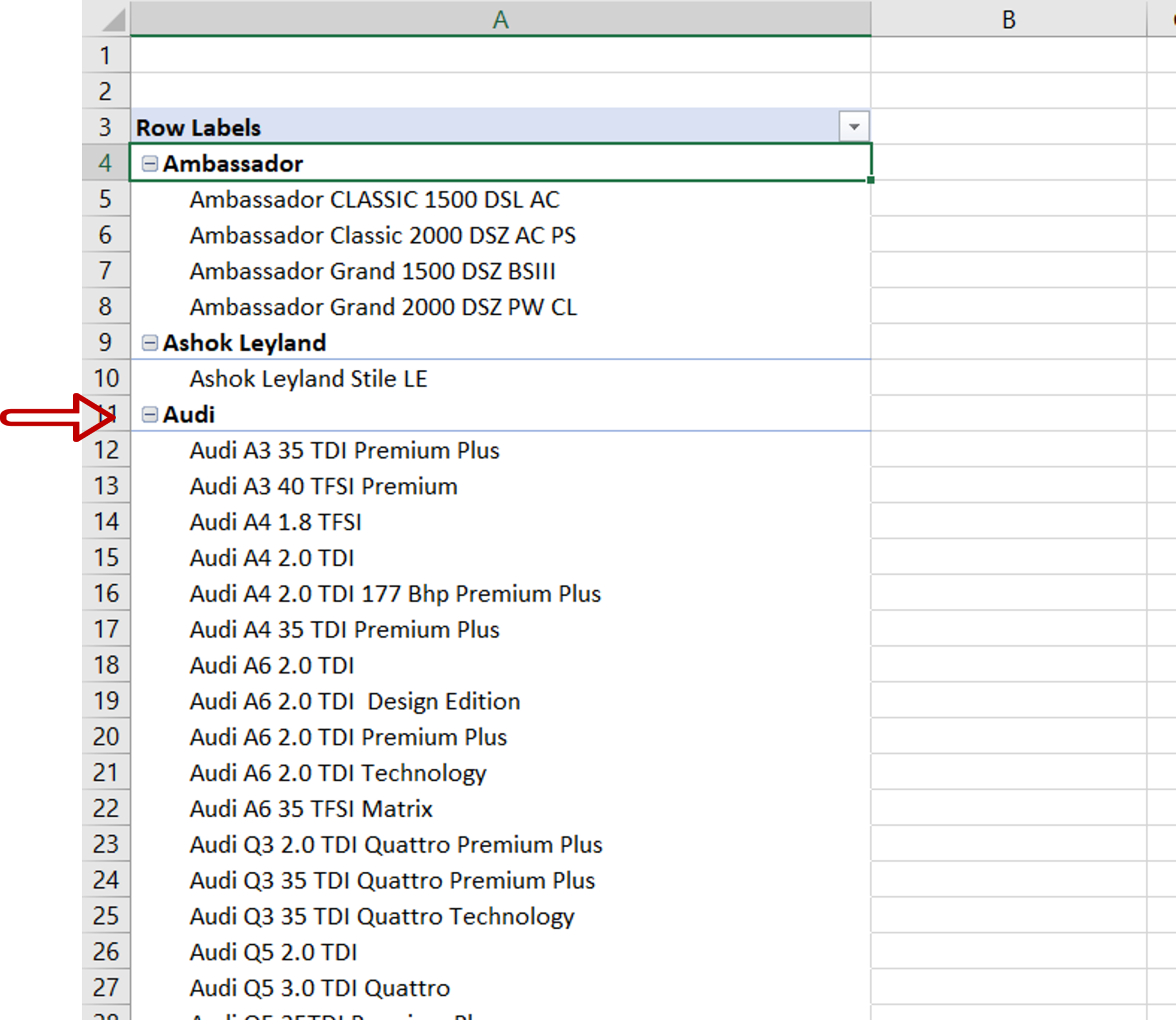 How To Collapse Rows In A Pivot Table In Excel | SpreadCheaters