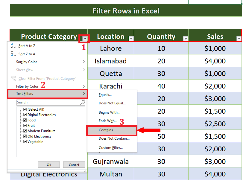 How To Filter Rows In Excel | SpreadCheaters