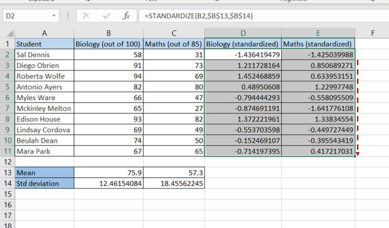 How To Standardize Data In Excel | SpreadCheaters