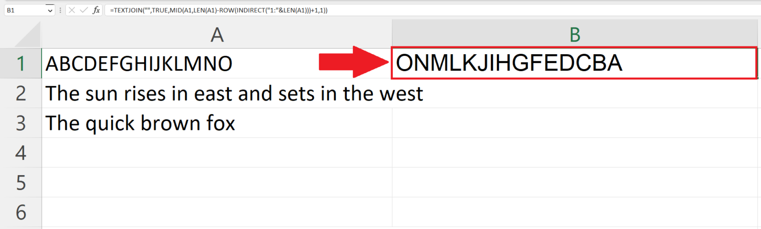 How To Reverse A Text String In Microsoft Excel Spreadcheaters 3755