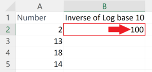 How To Calculate Inverse Of Log Base 10 In Microsoft Excel | SpreadCheaters