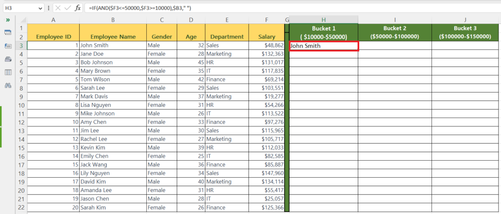 How To Create Buckets In Microsoft Excel | SpreadCheaters
