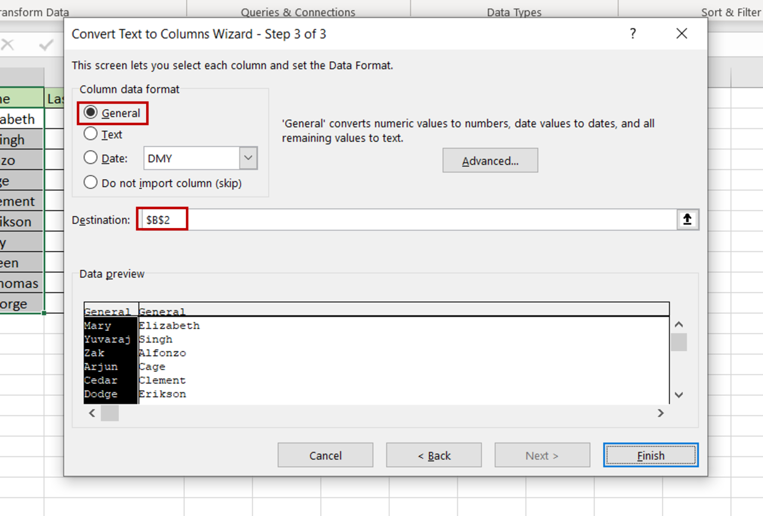 How to convert text to columns in Excel - SpreadCheaters