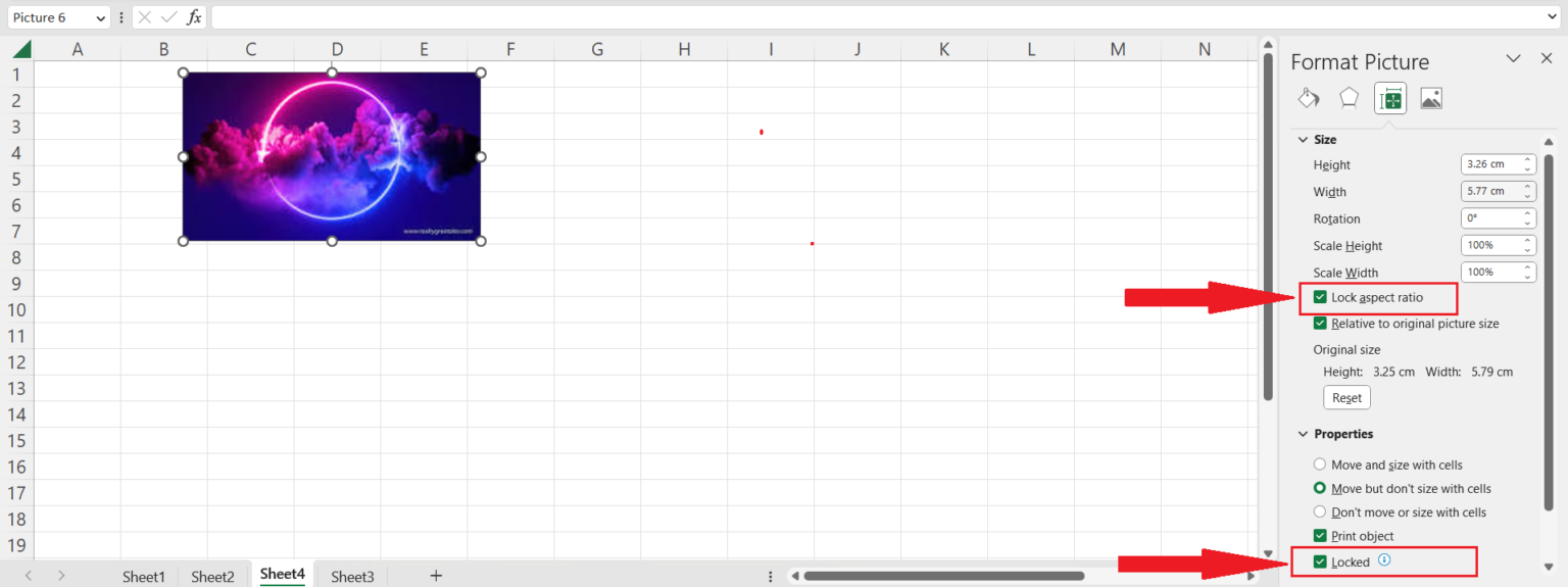 How To Lock A Picture In Microsoft Excel | SpreadCheaters