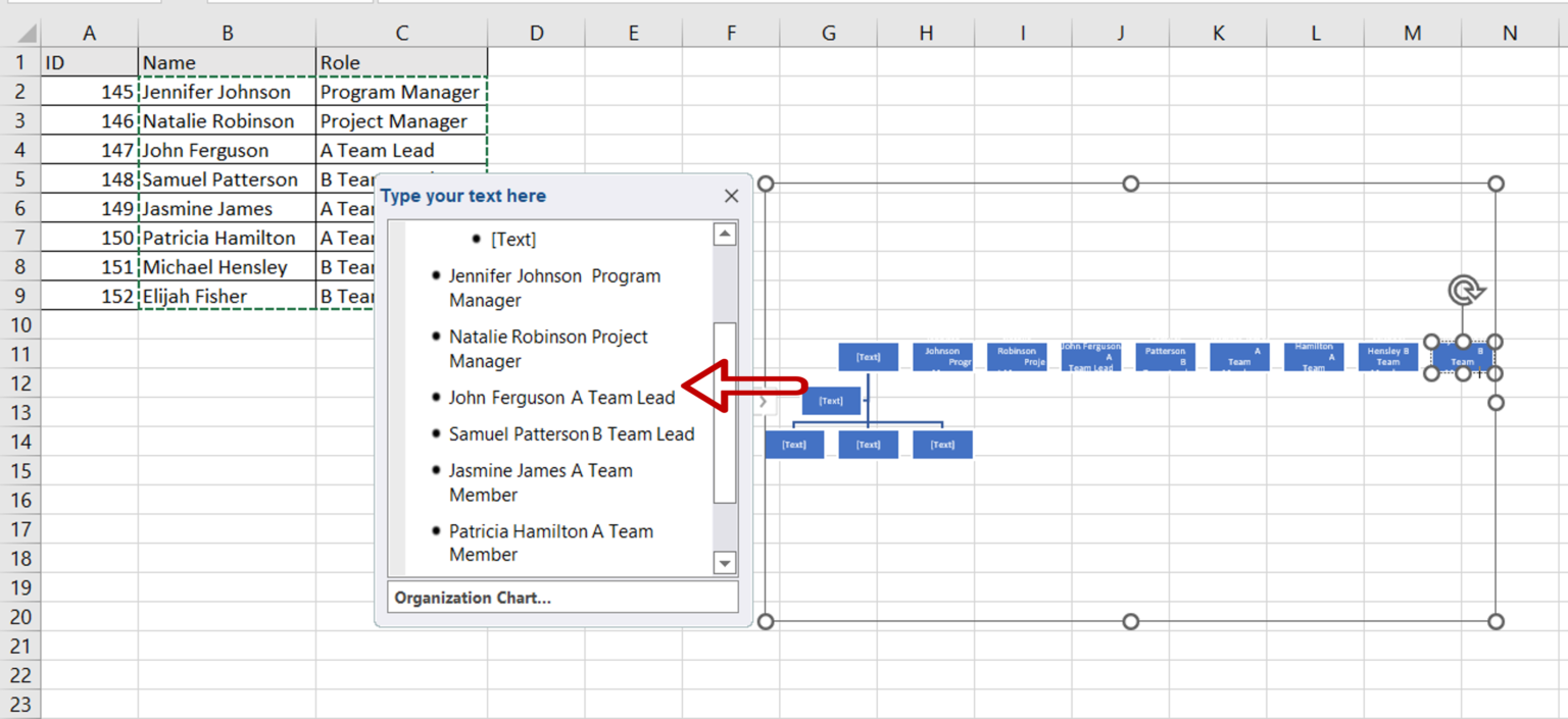 How To Create An Organizational Chart In Excel From A List SpreadCheaters