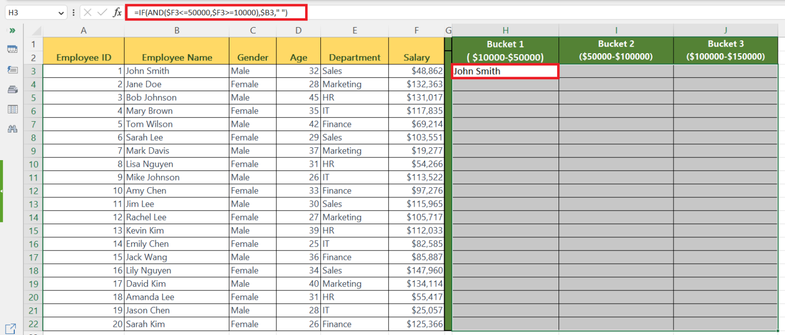 How To Create Buckets In Microsoft Excel | SpreadCheaters