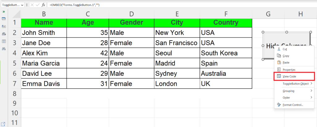 How To Create A Toggle Button In Microsoft Excel | SpreadCheaters